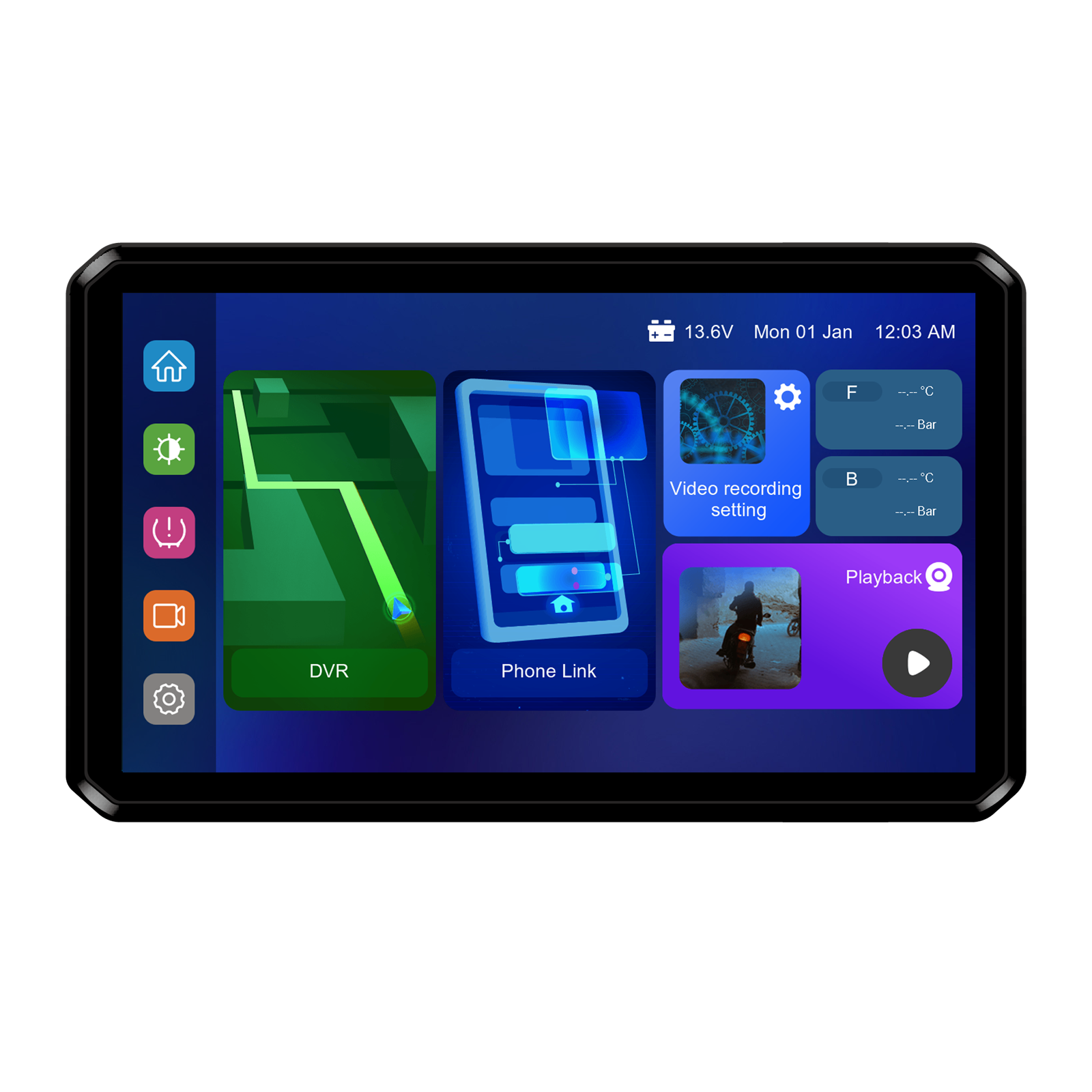 AlienRider M12S-203 Motorcycle Streaming Smart System,77G Millimeter-W ...