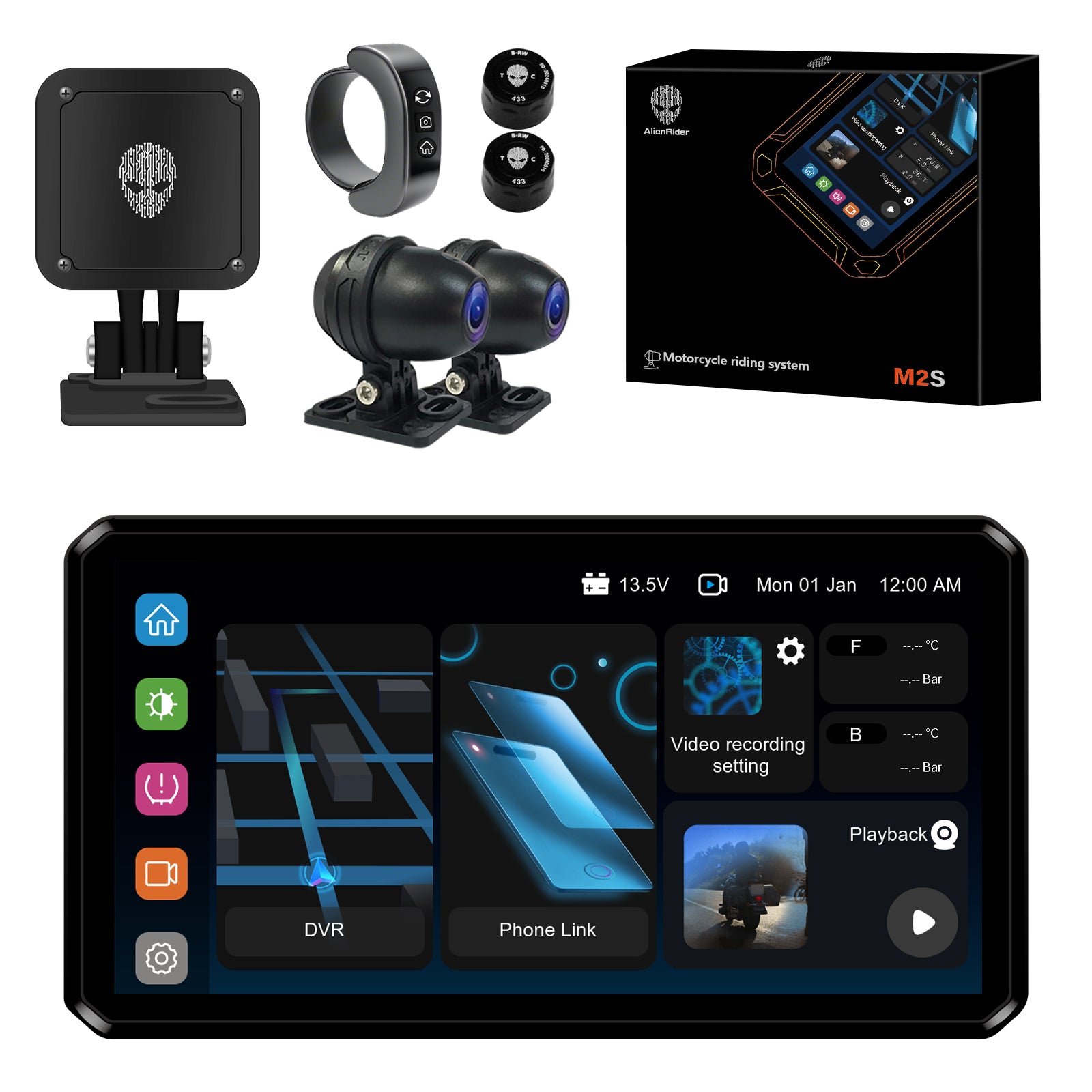 AlienRider M2S Motorcycle Streaming Smart System,77G mmWave Radar Blin – Alien-Rider Global Official